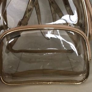 Bags | Nwt See Through Mini Back Pack With Gold Zipper | Poshmark